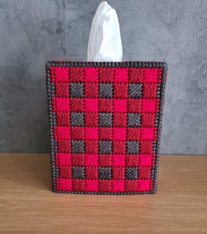 A Stag in Plaid (red) - Tissuebox Cover - Etsy