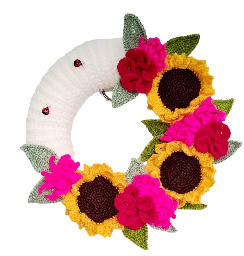 Crochet Spring Wreath Pattern - Sunflowers - Etsy
