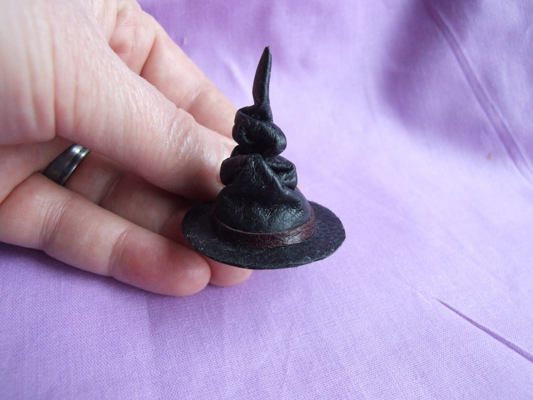 Crumpled Leather Witch Hat MM21 - Etsy