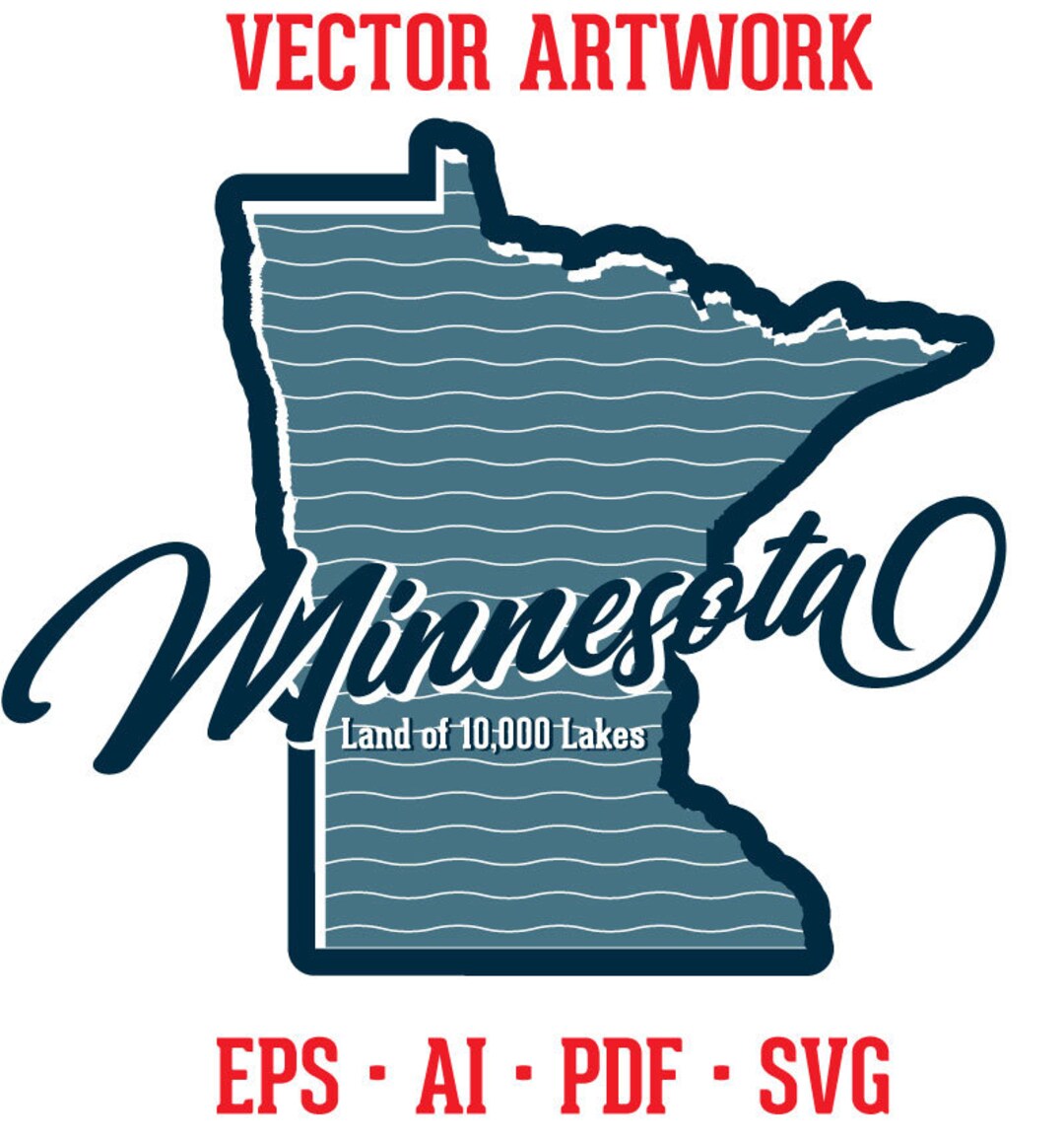 Minnesota State USA Vector Digital Download - Eps, Ai, Svg and Pdf - Etsy