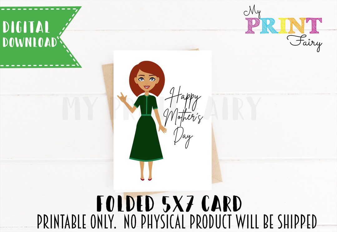 Sign Language I Love You Mother's Day Printable Greeting Card. INSTANT ...