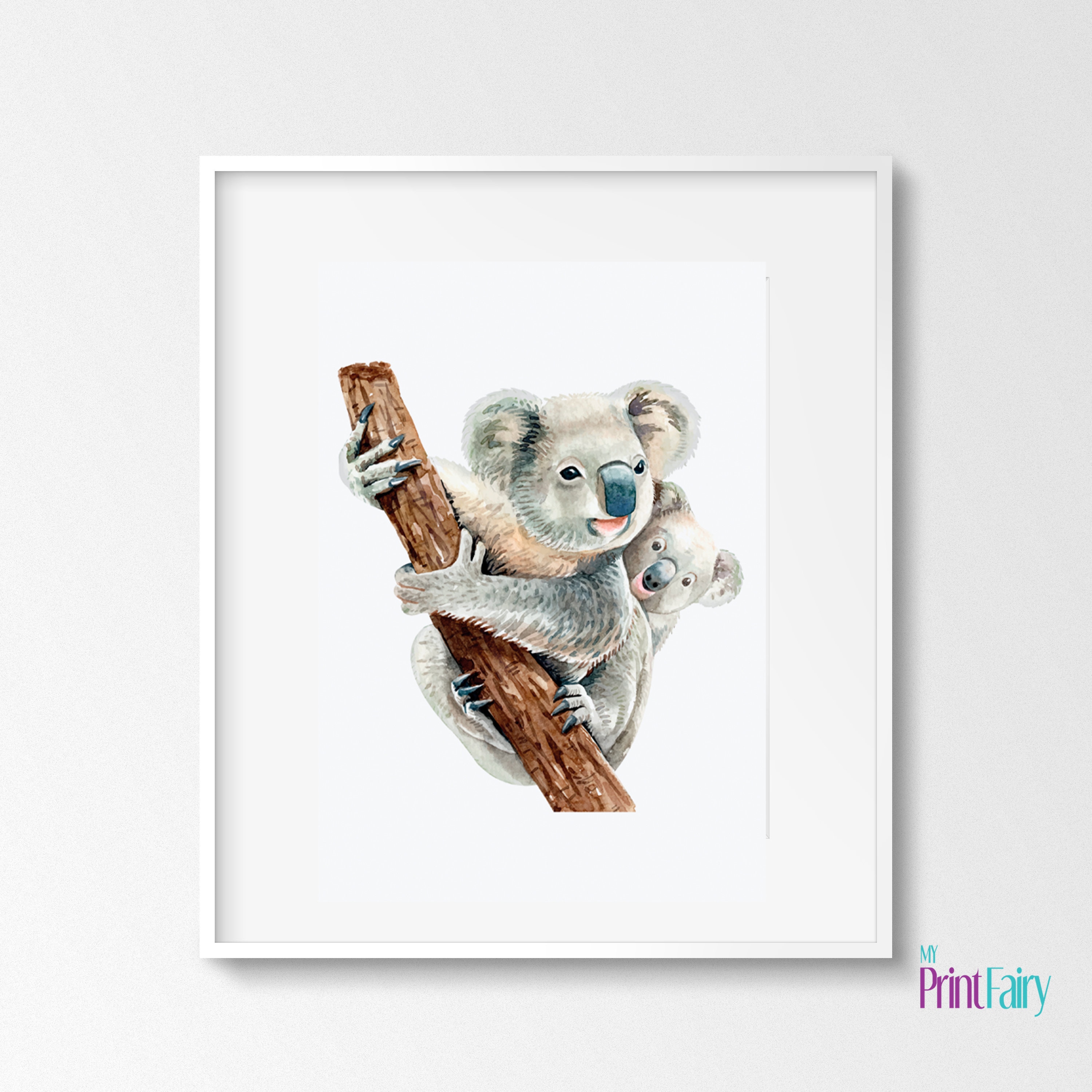 Watercolor Mama and Baby Kola Printable Wall Art, Printable Nursery ...