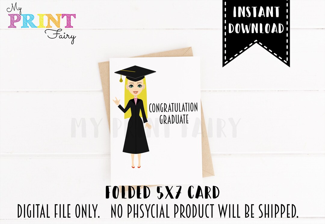 Instant Download Graduation Card Sign Language I Love You ASL ...
