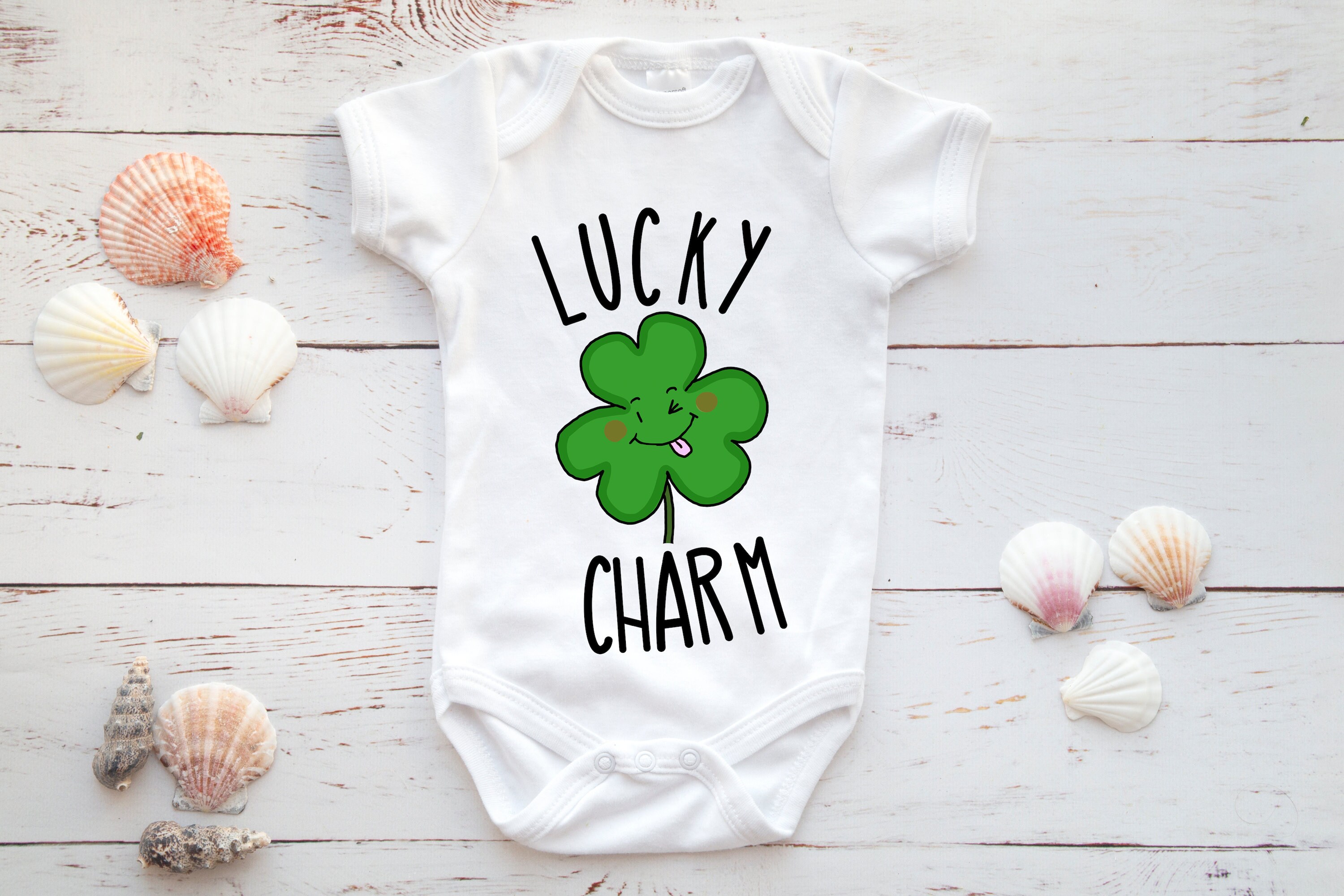 Lucky Charm Baby Grow / Irish Baby Clothes / St Patrick's Day Baby ...