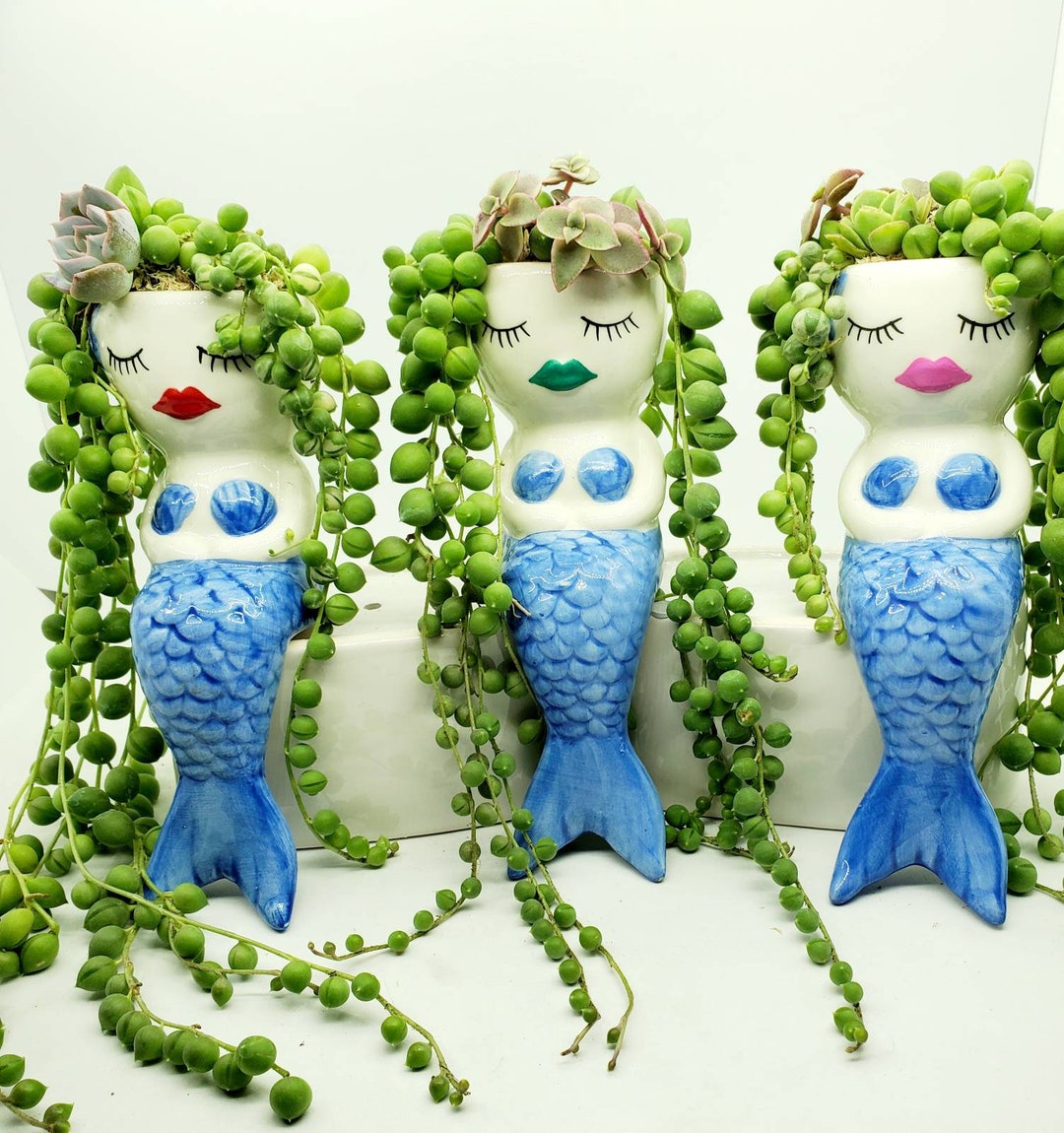 Ceramic Mermaid Succulent Planter Unique Mermaid Planter - Etsy