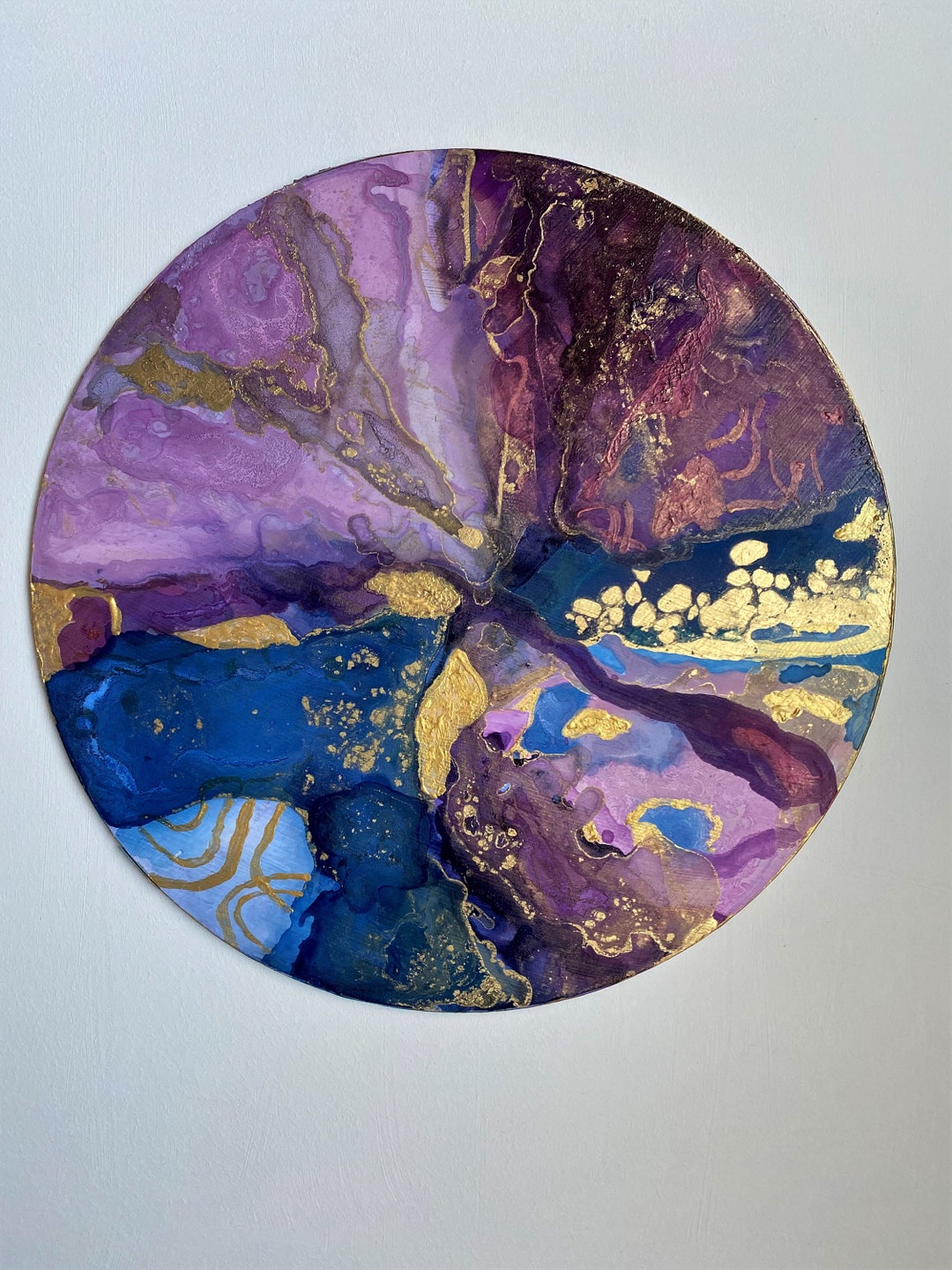 Abstract Round Painting on the Hardboard Home Decore Gallery Wall - Etsy