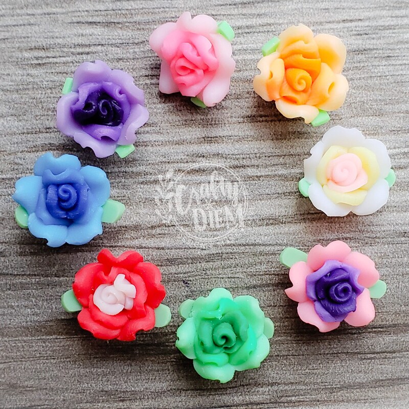 Polymer Clay Rose Flower Beads - Etsy