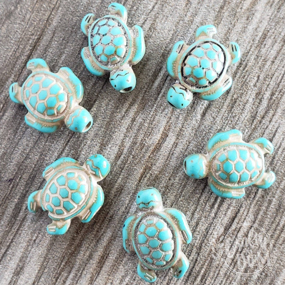 Turquoise Color Turtle Beads Custom Jewelry Making for Necklaces ...