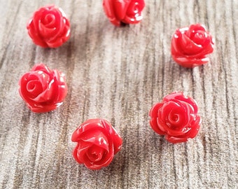 Red Rose Beads - Etsy