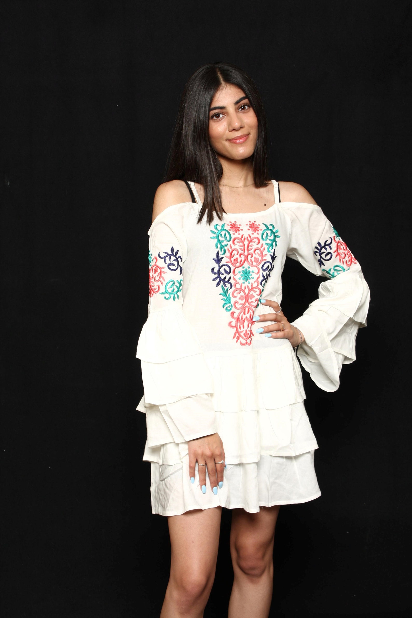 Boho Dress Bliss Creation Dress Short Frill Dress/embroidered - Etsy