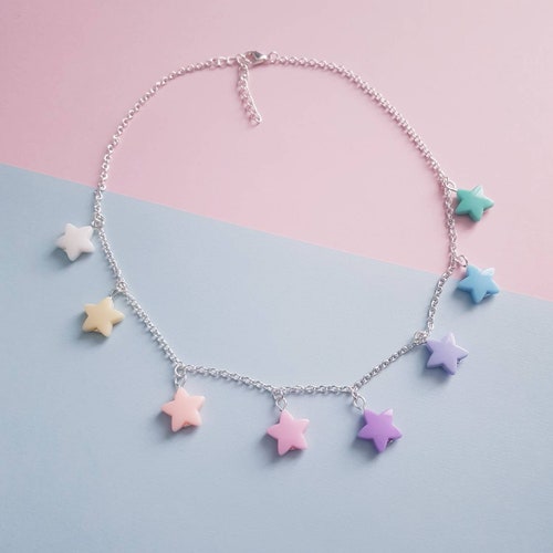 Pastel Rainbow Star Necklace - Etsy
