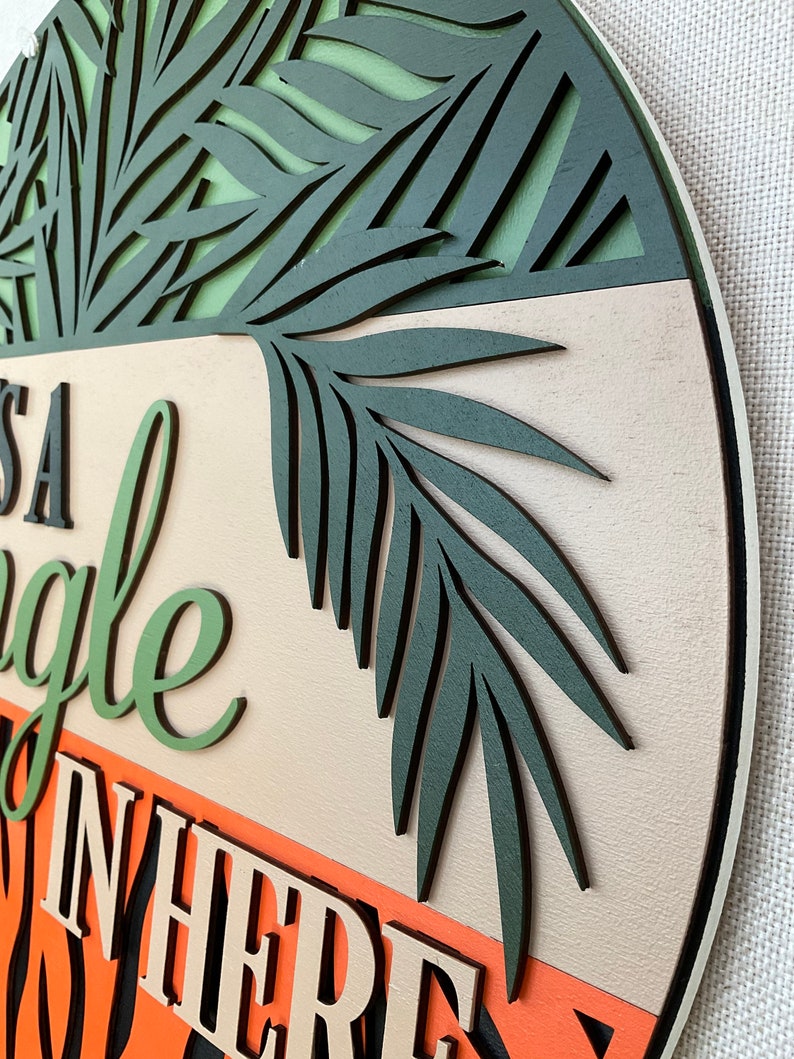 Jungle Sign Its a Jungle Door Hanger | Etsy