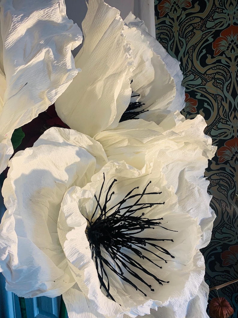 One Oversized Handcrafted Wired Crepe Paper Flower in 4 Different Sizes ...