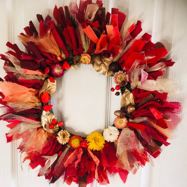Rag Wreath - Etsy