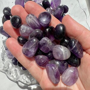 Amethyst Tumble Stone Set, Purple Healing Crystal Tumbled Pocket Rock ...