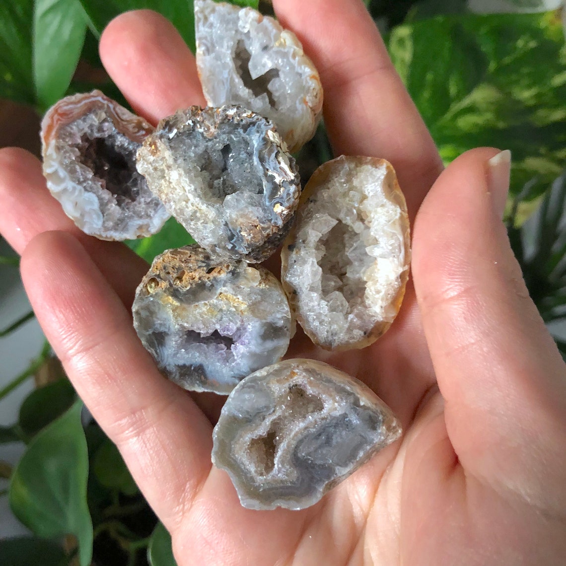 Mini Natural Brazilian Agate Geode Crystals Natural Stone | Etsy