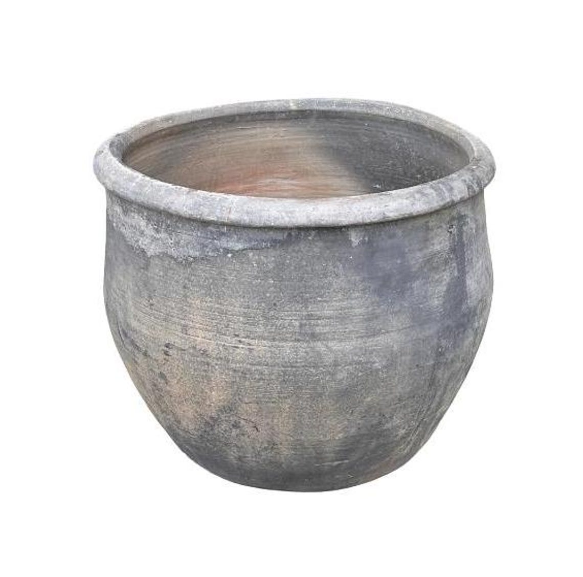 XXL Vintage Round Clay Pot - Etsy