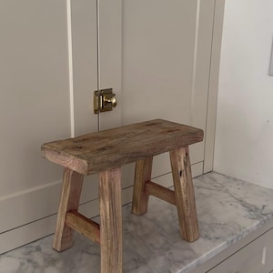 Small Vintage Stool, Kitchen Step Stool, Bathroom Wood Stool, Kitchen ...