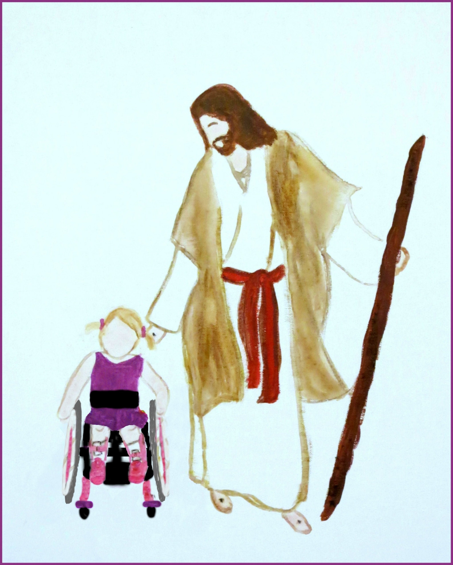 DIGITAL ART DOWNLOAD Jesus and Child With Wheelchair. Savior - Etsy