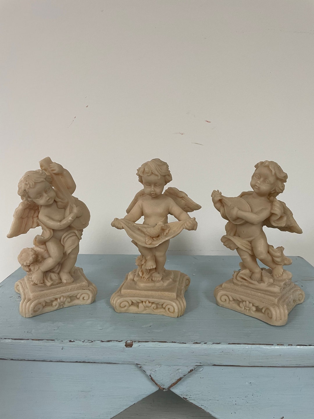 Vintage Trio of Cherubs Playing Musical Instruments - Etsy