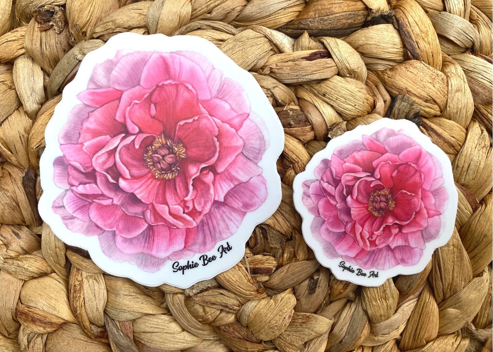 Peony Flower Vinyl Sticker, Flower Stickers, Peony, Flower, Sticker ...
