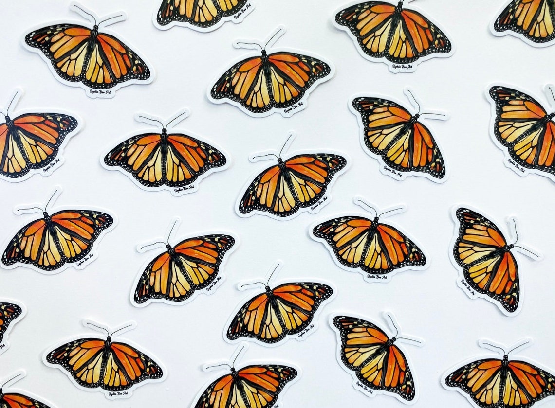 Monarch Butterfly Vinyl Sticker Butterfly Stickers | Etsy