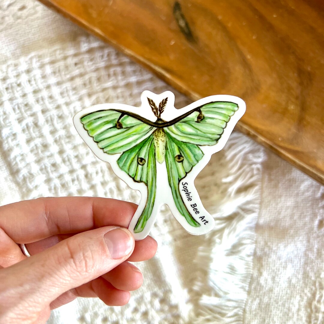 LUNA MOTH Die-cut Vinyl Sticker, Luna Moth Stickers, Luna Moth, Sticker ...