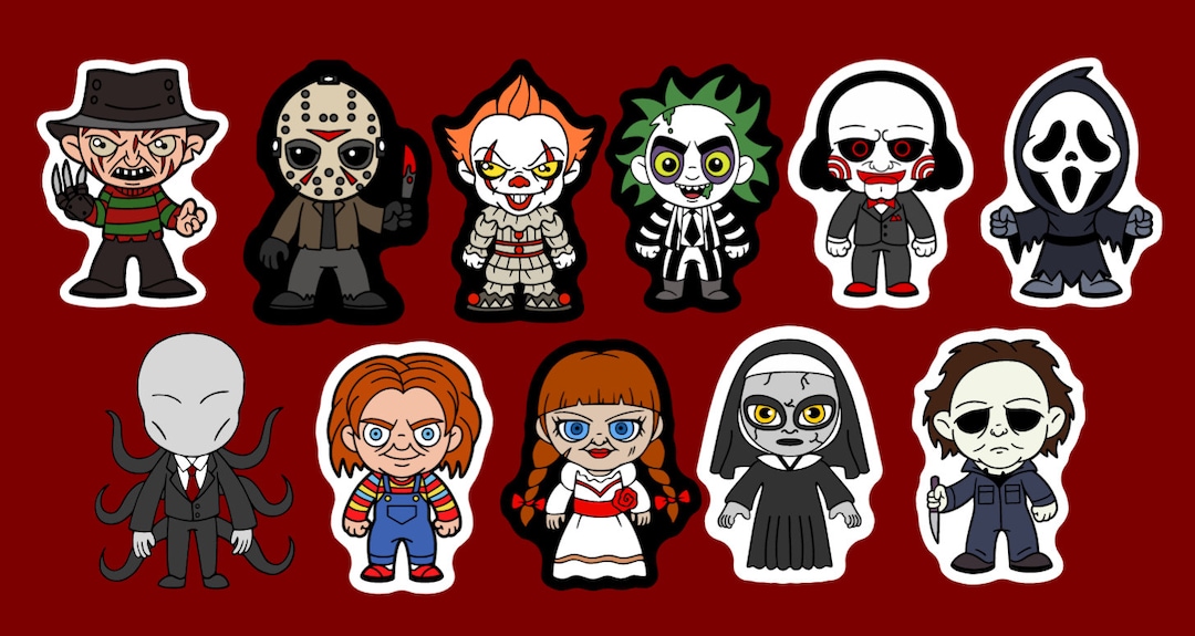 Horror Movie Chibi Waterproof Vinyl Die Cut Sticker Halloween - Etsy