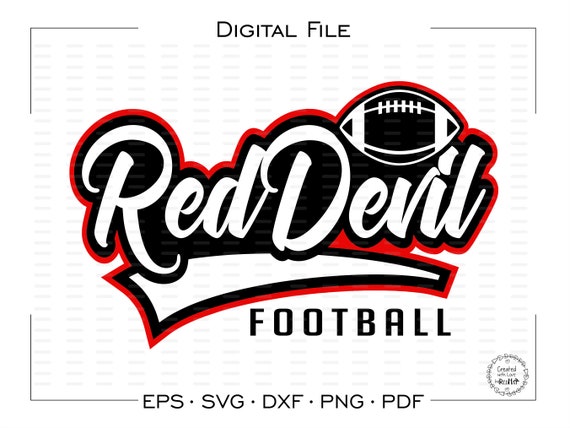 Red Devil Football svg Red Devils Football svg Football svg | Etsy