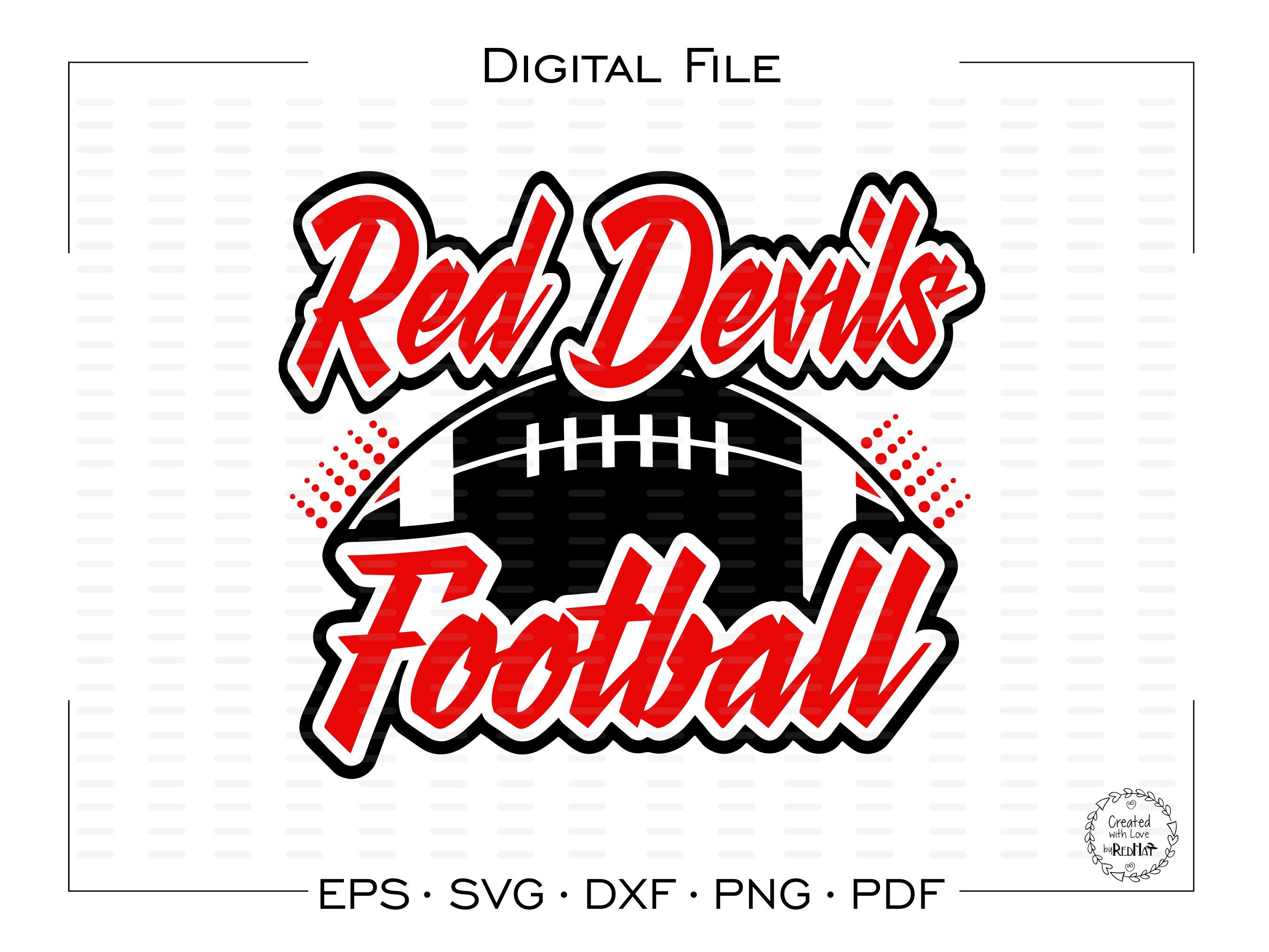 Red Devil Football Svg Red Devils Football Svg Red Devil | Etsy