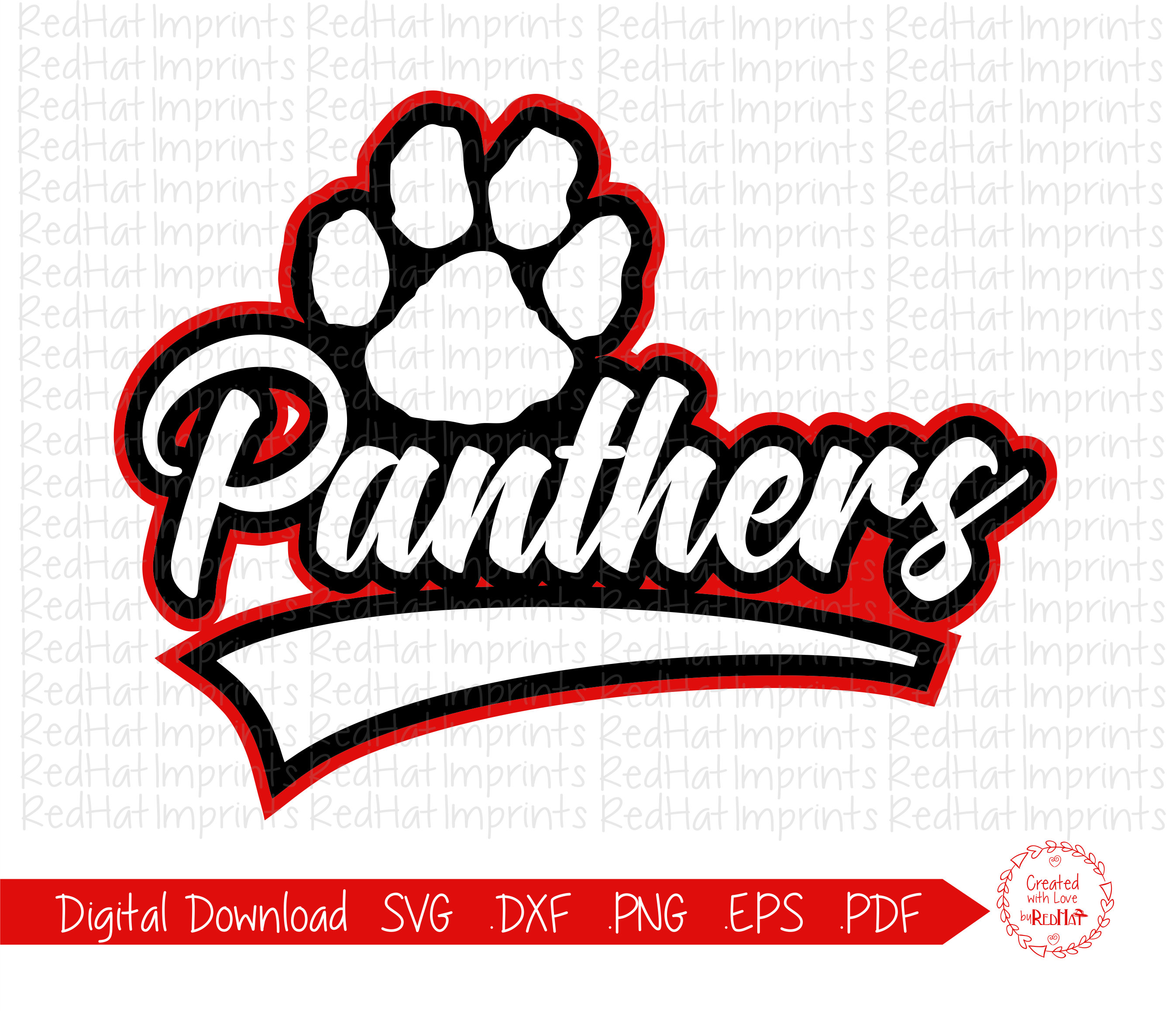 Panther svg Panthers svg Panther Panthers Paw Mascot | Etsy