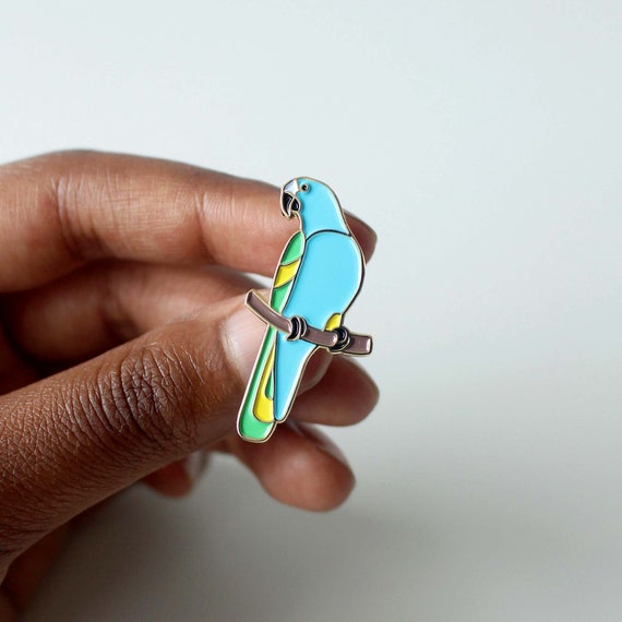 Parrot Enamel Pin Badge Gold Plated Caribbean Tropical - Etsy