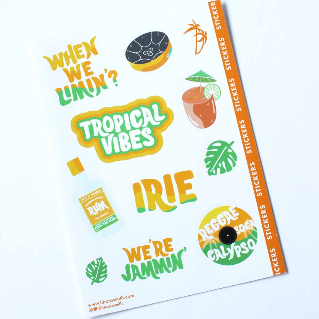 When We Limin'? Sticker Sheet - Caribbean Islands - Tropical Vibes ...