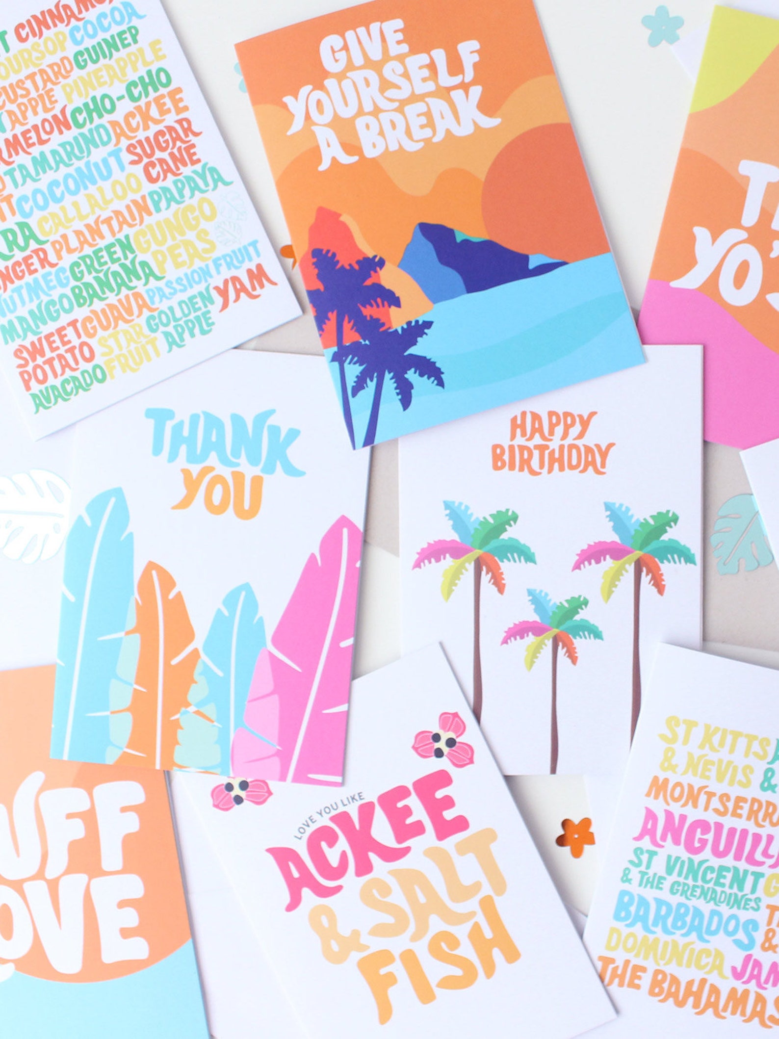 Thank You Card Tropical Banana Leaf Caribbean | Etsy