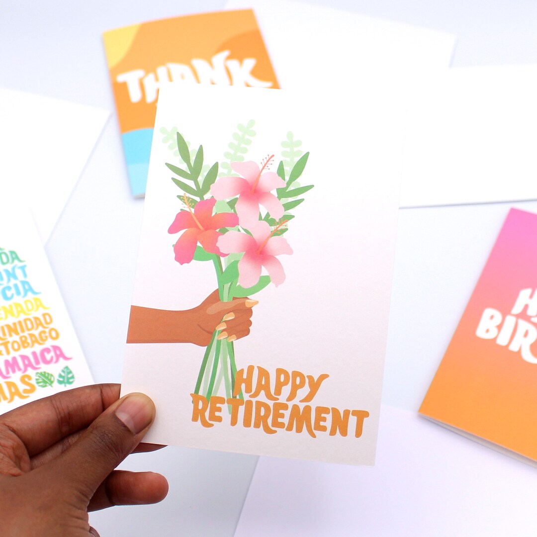 Happy Retirement Card - Retirement Tropical Flowers - Tropical Floral ...