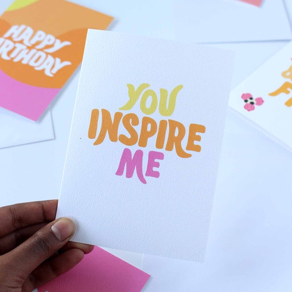 You Inspire Me Card Uplifting Card Bright Tropical - Etsy