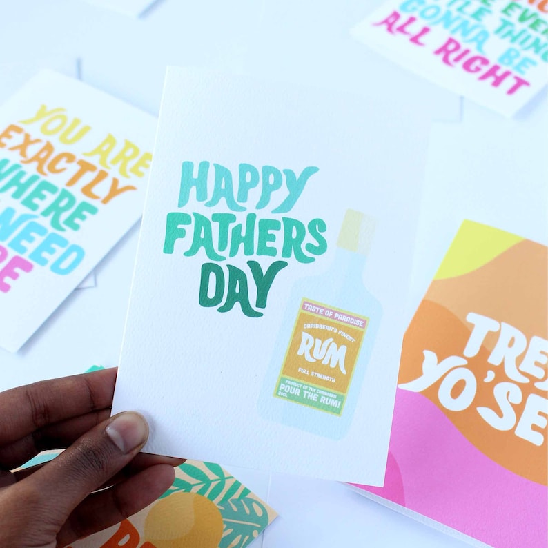Happy Father's Day Card Rum Caribbean Greeting Card - Etsy