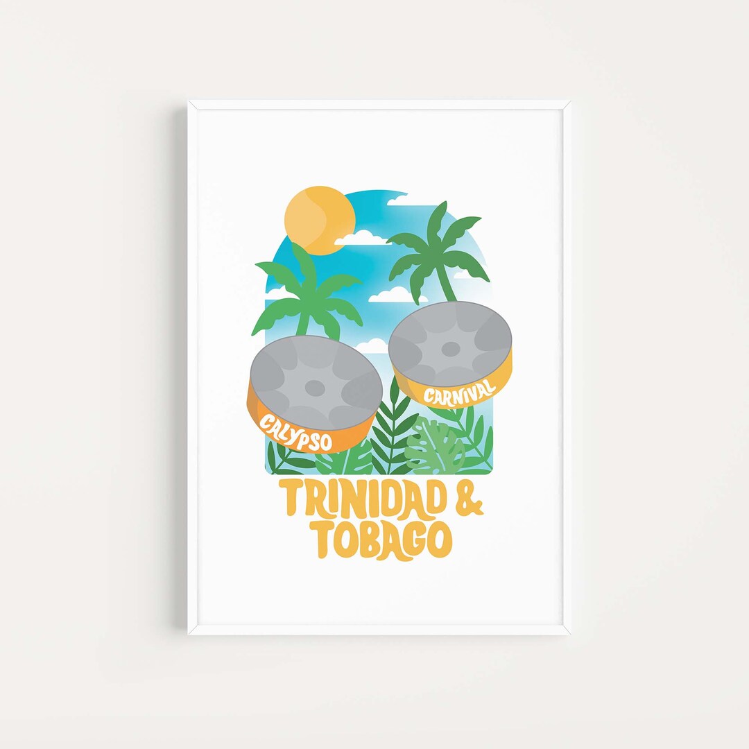 Trinidad & Tobago Art Print – Steel Pans, Caribbean Carnival Vibes - Etsy