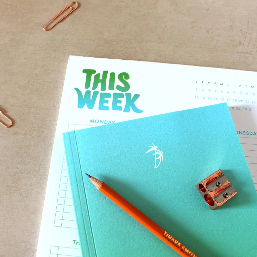 Weekly Planner Book - Undated - A5 Lay Flat Notebook - Stationery Gift ...