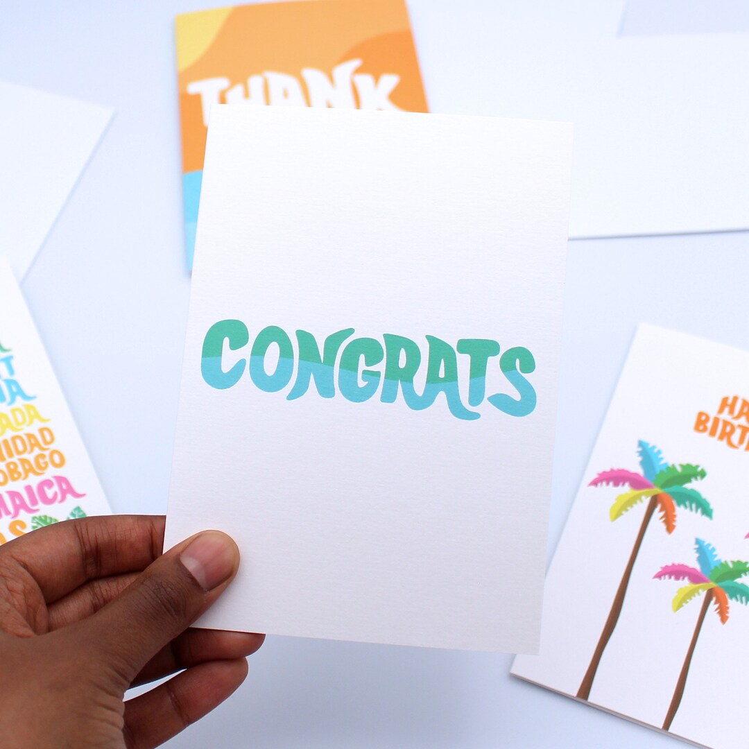 Congrats Card - Congratulations Card - Greeting Card - Tropical - Wave ...