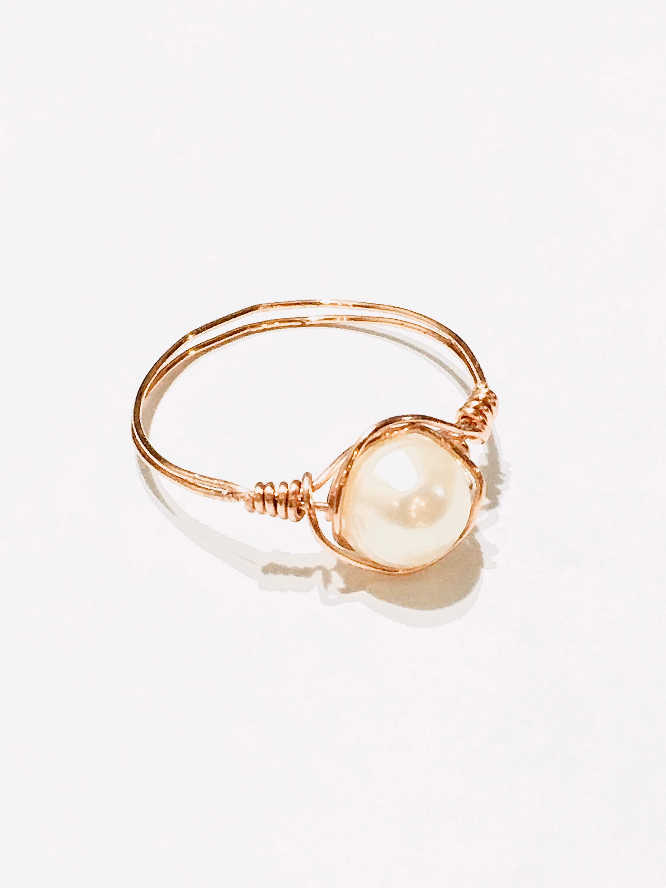 Genuine Pearl Wire Rings - Etsy