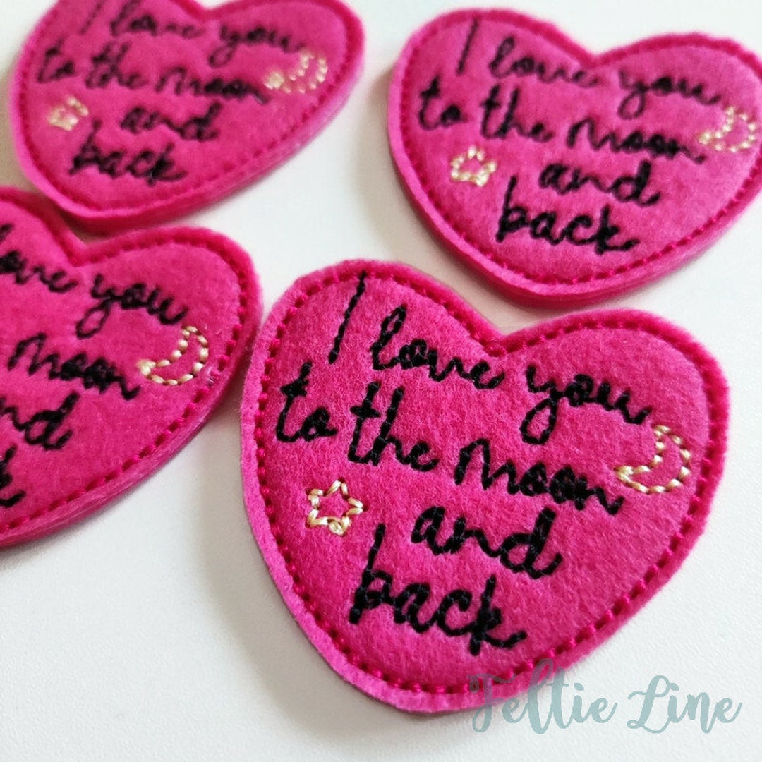 Heart Love Feltie, Pink Feltie Embellishments, Cut Felties - Etsy