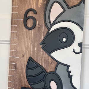 Growth Chart Woodland Animals Raccoon Deer Fox Ruler Nursery Decor - Etsy