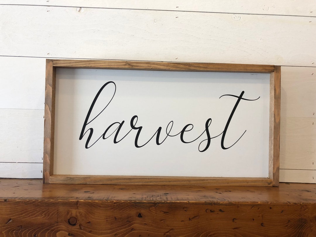 Handmade "harvest" Sign - Etsy