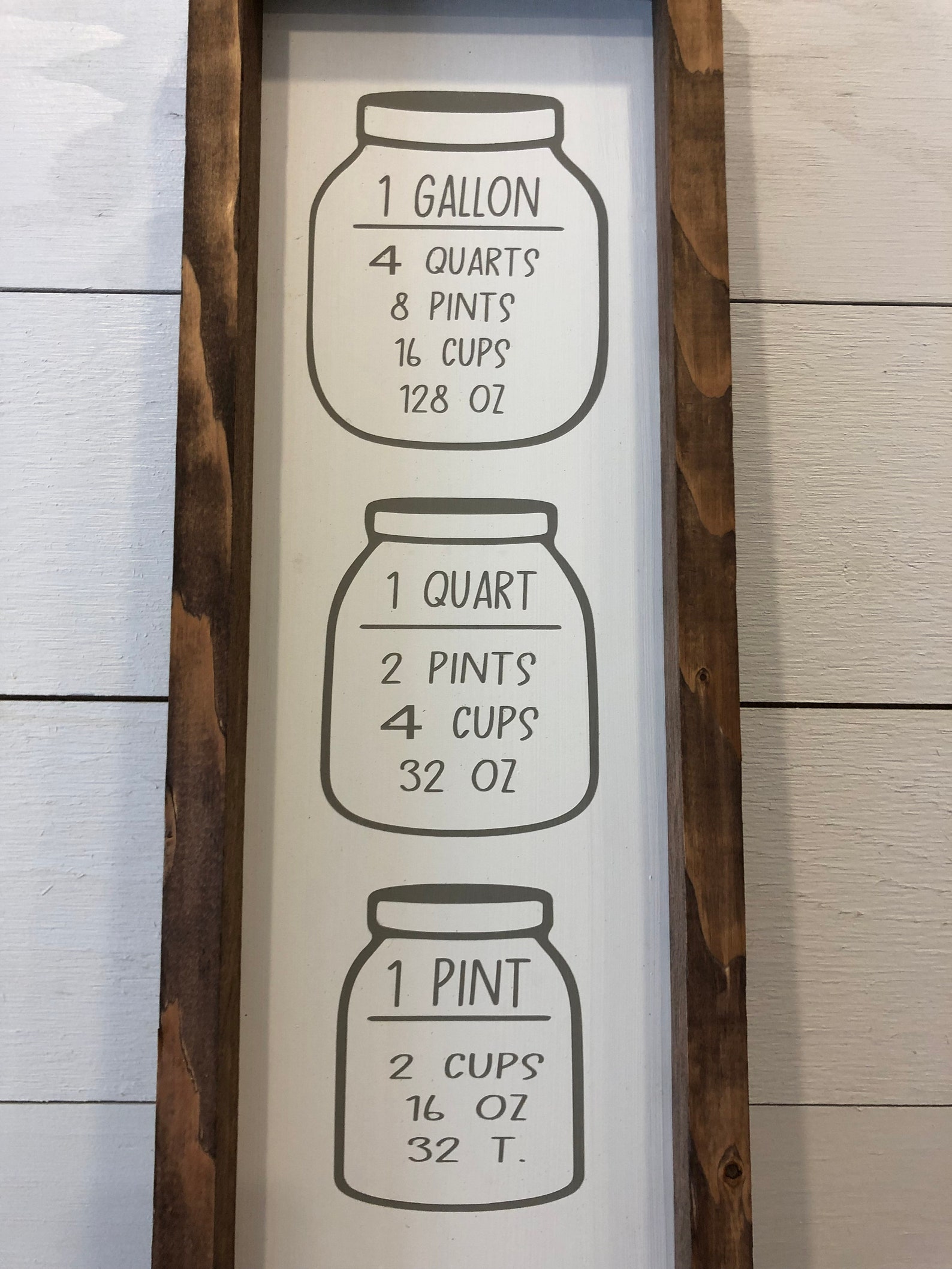 Vertical Kitchen Conversion Sign Framed Farmhouse Sign Kitchen Decor - Etsy