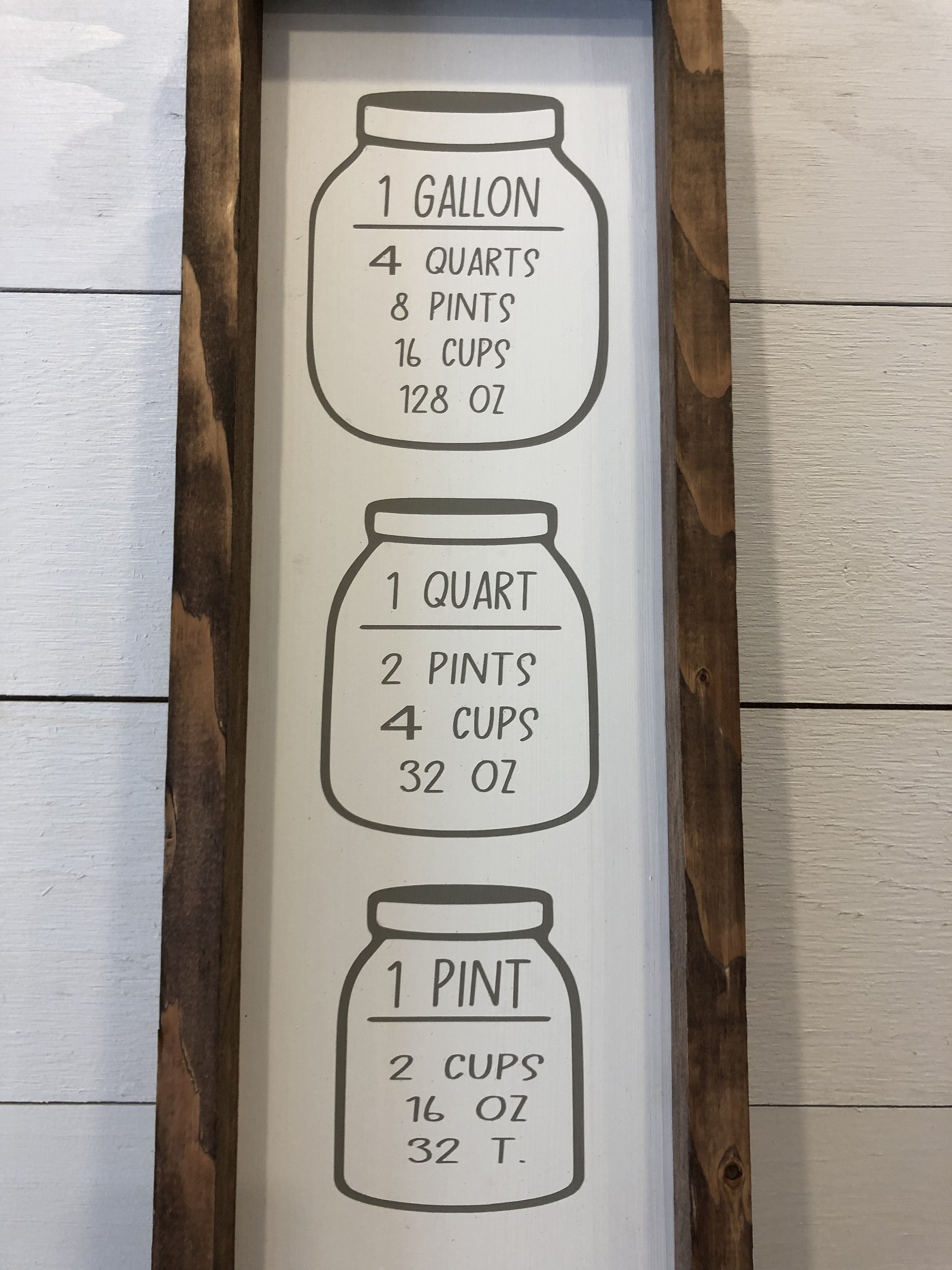 Vertical Kitchen Conversion Sign Framed Farmhouse Sign | Etsy Canada