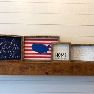 Pledge of Allegiance Sign Framed Farmhouse Sign 4th of July Decor ...