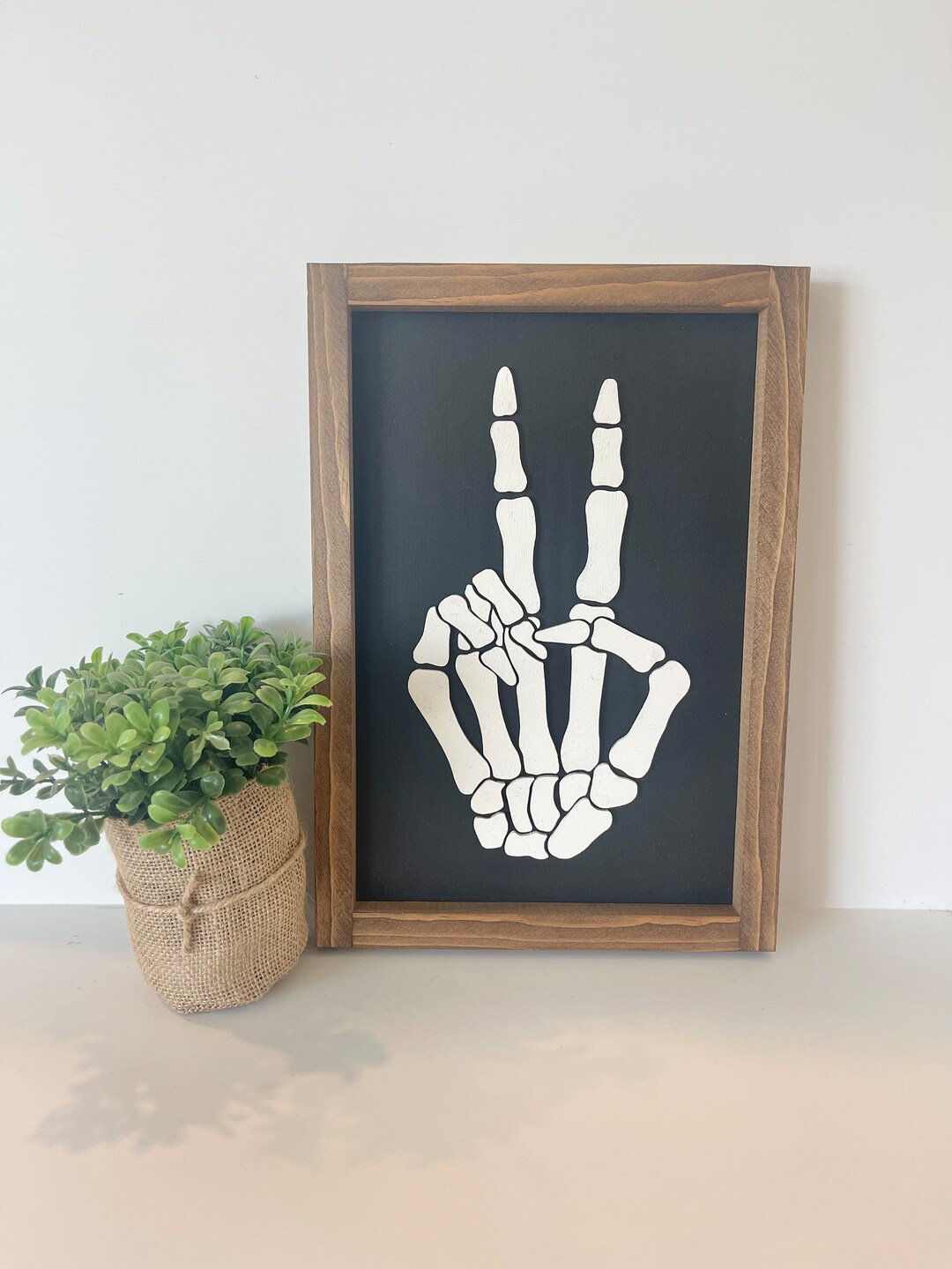 Skeleton Peace Sign - Black and White - Hand - 3D - Halloween - Fall - Etsy
