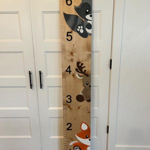 Growth Chart - Woodland Animals - Raccoon- Deer - Fox - Ruler - Nursery ...