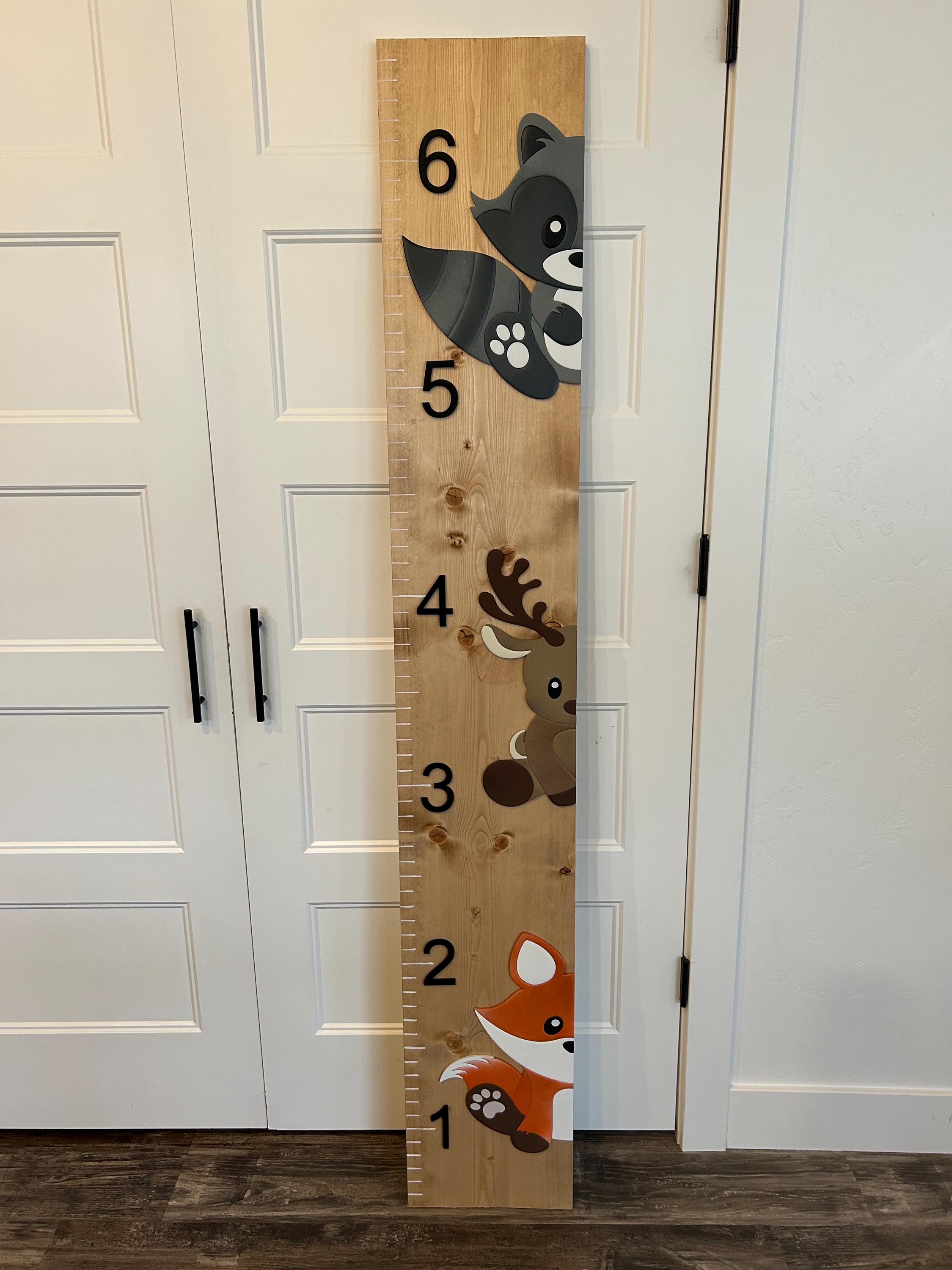 Growth Chart - Woodland Animals - Raccoon- Deer - Fox - Ruler - Nursery ...